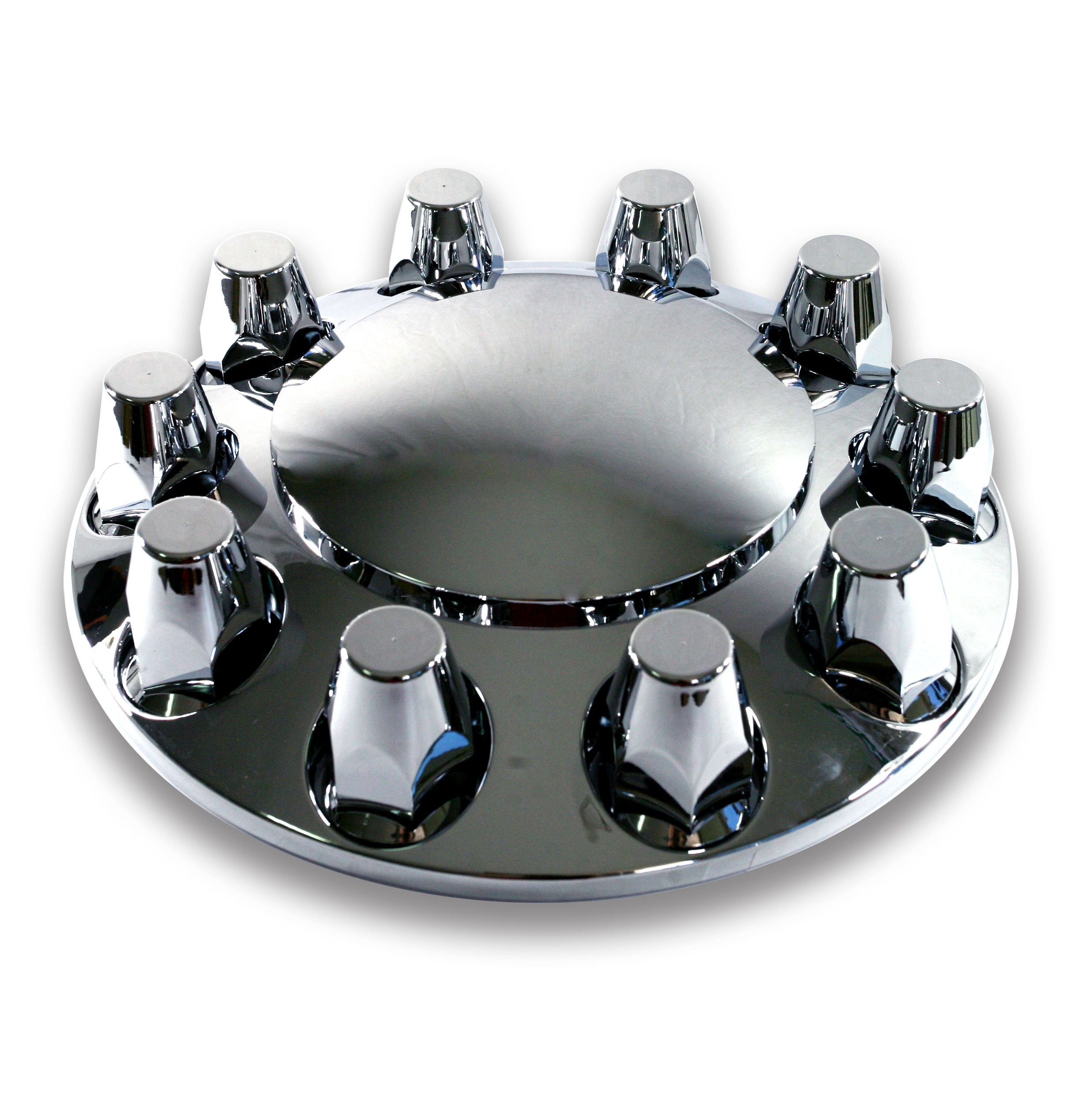 ACF28500S | 285mm PCD, Chrome Plastic Front Axle Cover - Watts Wheels